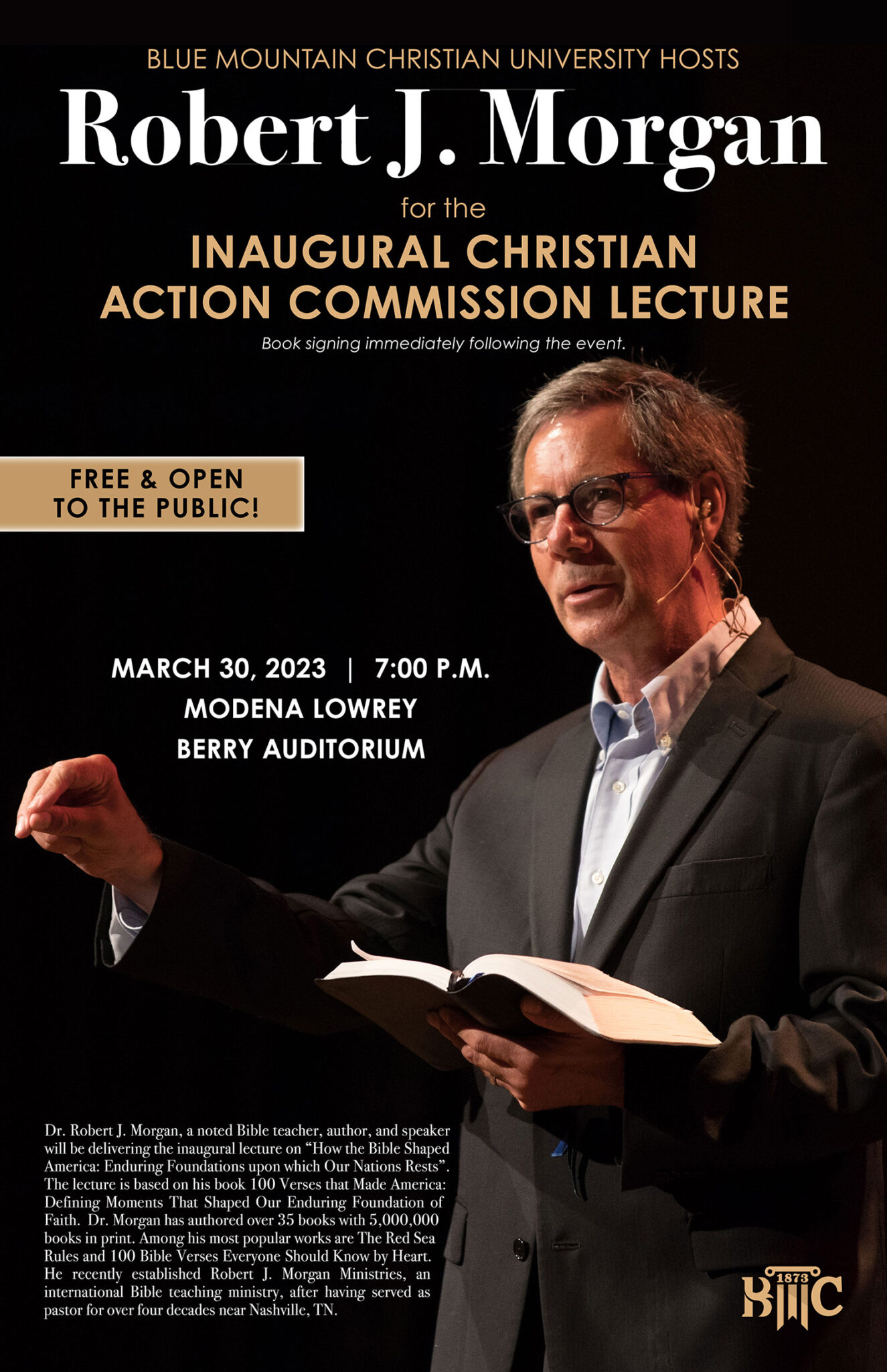 Robert J. Morgan to headline inaugural Christian Action Lecture Series ...